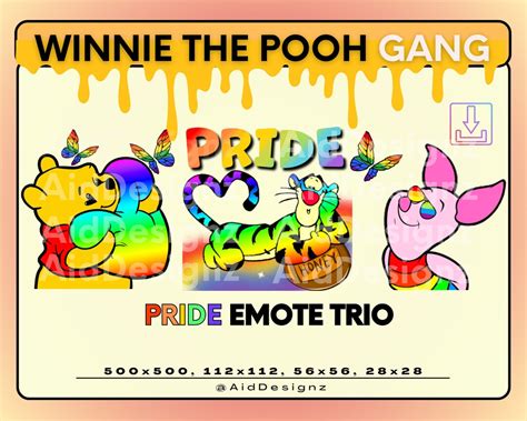 Buy Winnie The Pooh Emotes Pooh Gang Pride Emote Trio For Online In