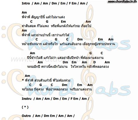 แก้วรอพี่คอร์ด คอร์ด แก้วรอพี่ พุ่มพวง ดวงจันทร์