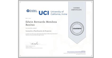 Completion Certificate For Iniciación Y Planificación De Proyectos Edwin Mendoza