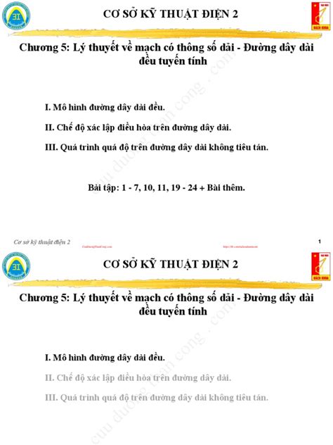 Ly Thuyet Mach 2 Nguyen Viet Son Chuong 5 Duong Day Dai (Cuuduongthancong - Com) | PDF