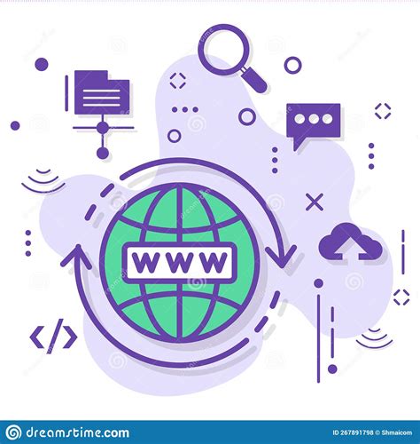 Website Address Concept World Wide Web Vector Icon Design Cloud