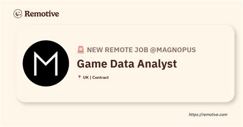 Hiring Game Data Analyst Magnopus