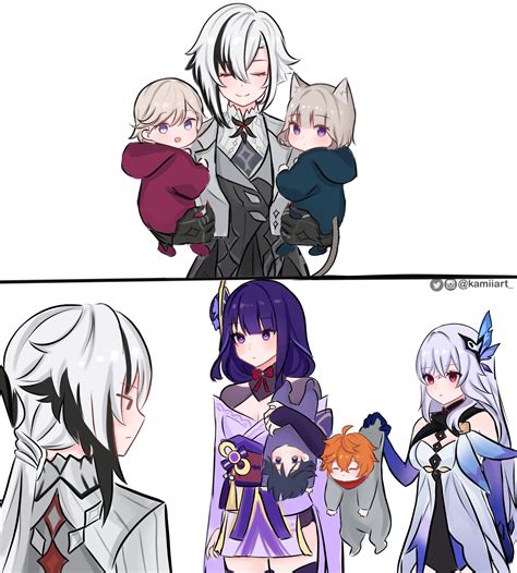 Raiden Shogun Scaramouche Tartaglia Arlecchino Lynette And More Genshin Impact Drawn By