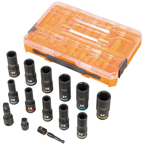 Knect™ 12 Inch Drive Deep Well Impact Socket Set Metric 14 Piece