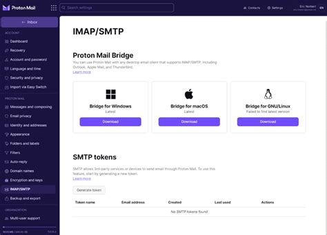 how to set up smtp to use business applications or devices with proton