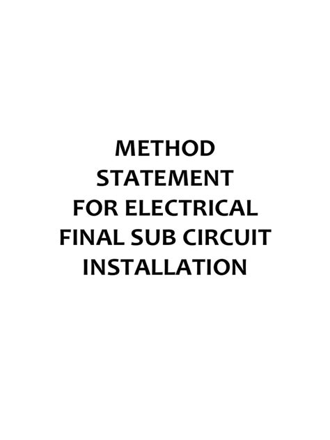 02 Electrical Final Sub Circuit Rev01 Pdf Electrical Wiring Safety