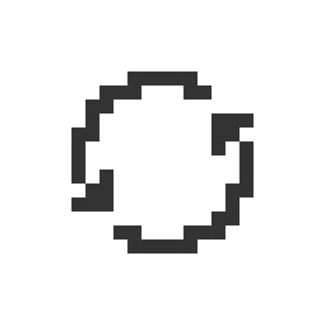 Synchronization Pixelated Ui Icon Rotating Arrows Sync Process