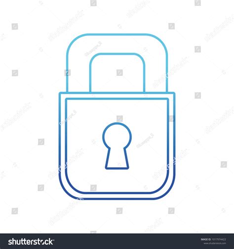 Blue Line Padlock Object Security Protection Stock Vector Royalty Free 1017974422 Shutterstock