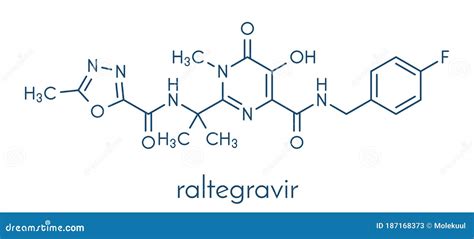 Raltegravir Molecule Structural Chemical Formula Ball And Stick Model