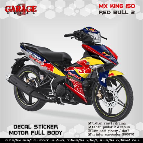 Decal MX King 150 Full Body Decal Jupiter MX 150 Full Body Red Bull 3
