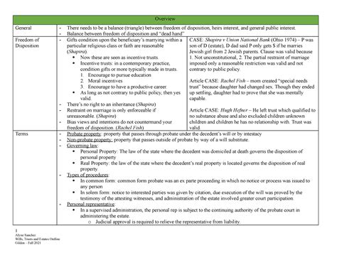 Trust And Estates Outline Overview General There Needs To Be A Balance Triangle Between