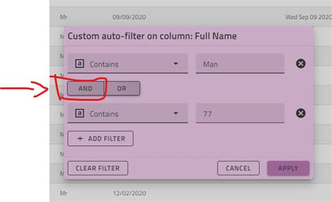 remote filtering combining values with and and or in a column
