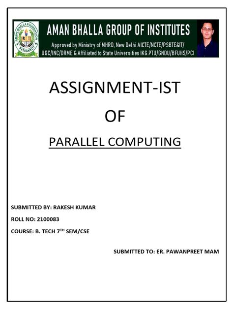 Assignment 1st Pc Pdf Parallel Computing Central Processing Unit