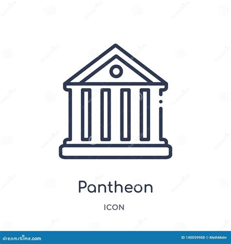 Linear Pantheon Icon From History Outline Collection Thin Line