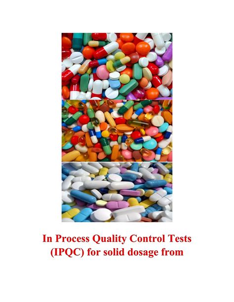 In Process Quality Control Tests Ipqc For Solid Dosage From Pdf