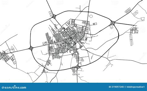 Urban Vector City Map Of Ar Rass Saudi Arabia Middle East Stock