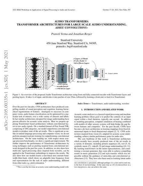 PDF Audio Transformers Transformer Architectures For Large Scale