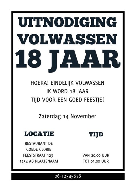 Nieuws Tijdschrift Uitnodiging 18 Jaar Kaartje2go