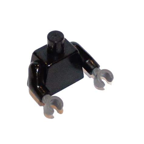 Lego Part C H Torso Black Arms Dark Bluish Gray Hands Plain Rebrickable Build With