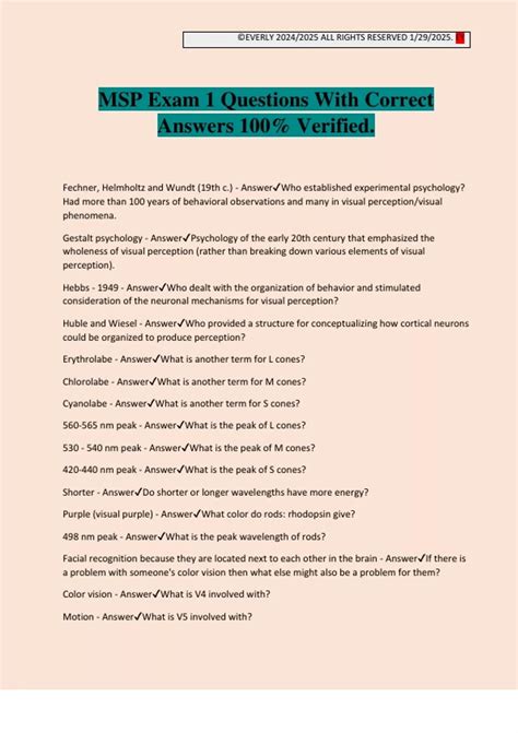 MSP Exam Questions With Correct Answers Verified MSP Stuvia US