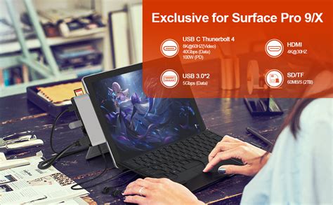 Surface Pro Hub Docking Station With K HDMI USB C Thunderbolt Display Data PD W USB