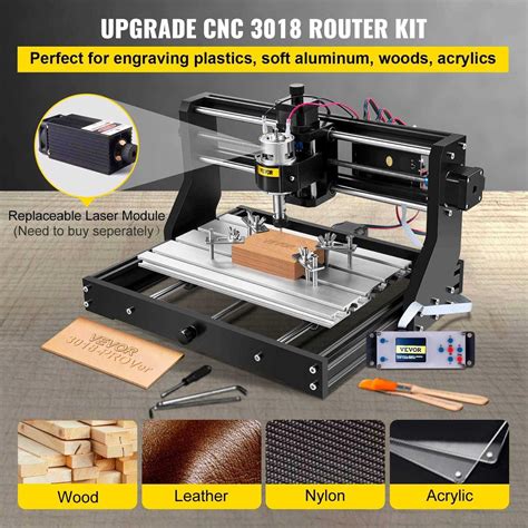 Vevor Cnc 3018 Pro Router Kit Grbl Control 3 Axis Plastic Acrylic Pcb Pvc Wood Carving Milling