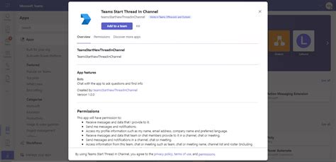 teams starting thread in team code samples microsoft learn