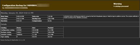 VBR Backup Configuration Warning Failed To Connect To Red Hat Virtualization Plug In