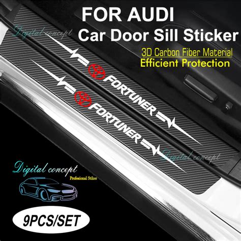 Stiker Sill Plate Carbon 3D Mobil Fortuner Sticker Karbon 3D Pelindung