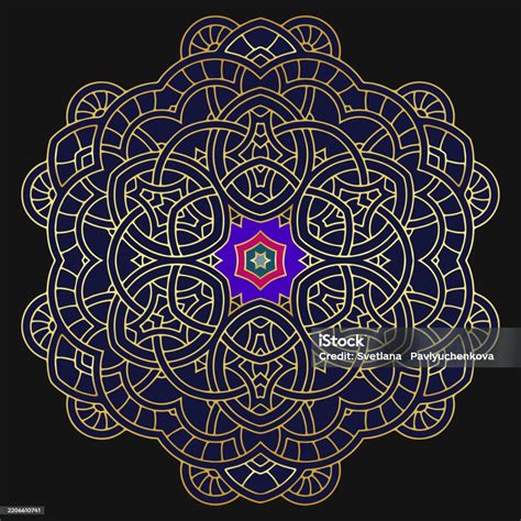 스테인드 글라스 만다라 패턴 색칠 절연 민족 이국적인 꽃 요소 템플릿은 레이저 절단 금속 나무 조각 조각용 스텐실 종이 장식에 적합합니다 금속에 대한 스톡 벡터 아트 및