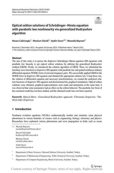 Optical Soliton Solutions Of Schrödinger Hirota Equation With Parabolic Law Nonlinearity Via