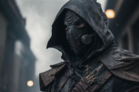 Premium Ai Image Portrait Of A Man Wearing A Dark Leather Assassin