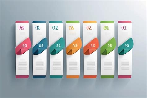 8 Data Infographics Tab Paper Index Template Illustration Abstract