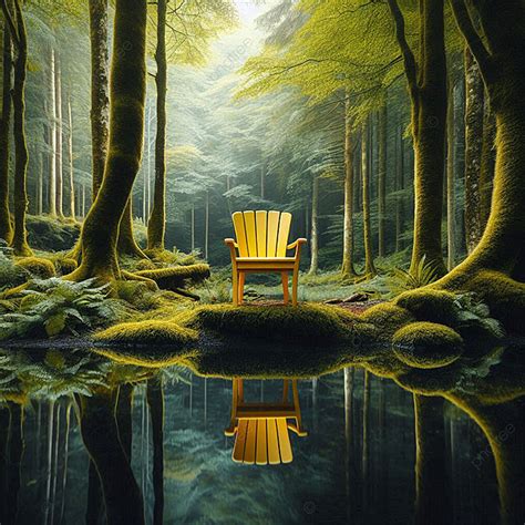 화려한 배경의 숲 속의 아름다운 의자 화려한 배경의 아름다운 의자 가구 아름다운 의자 배경 일러스트 및 사진 무료 다운로드 Pngtree