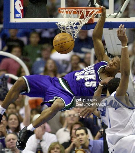 Milwaukee Bucks Guard Ray Allen Slam Dunks The Ball Past Orlando
