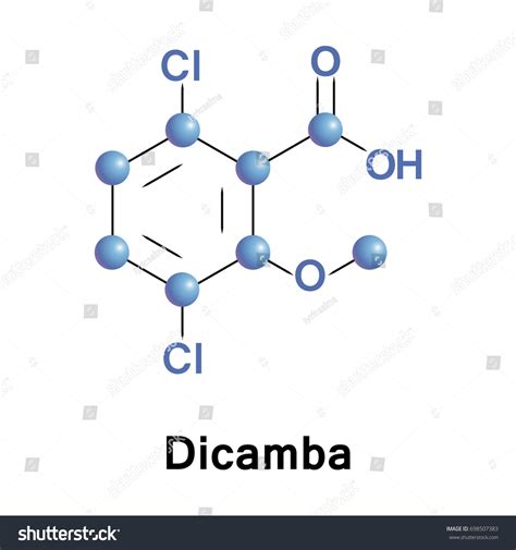 Dicamba Broadspectrum Herbicide This Chemical Compound Stock Vector ...