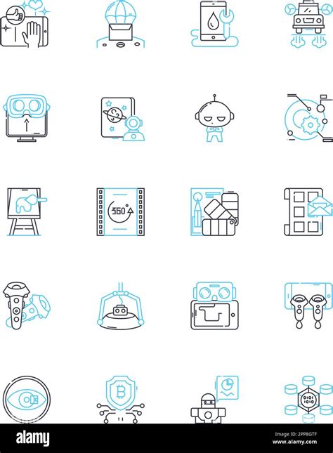 Video Editing Linear Icons Set Cutting Splicing Transitions Animation Sound Effects