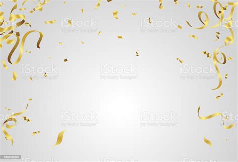 축제 디자인 흰색 배경에 고립 된 금 밝은 색종이의 경계 생일 기념일 축하 파티 장식 프레임 0명에 대한 스톡 벡터 아트 및