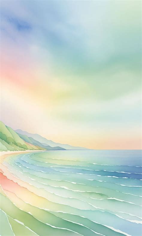 Pastel Beach Landscape Free Download Ai Scribbles