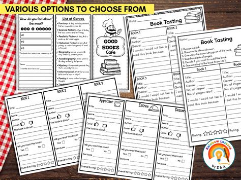Book Tasting Menu Book Tasting Kit Book Tasting Recording Sheets Book Tasting Menu Book Tasting Kit Book Tasting Recording Sheets