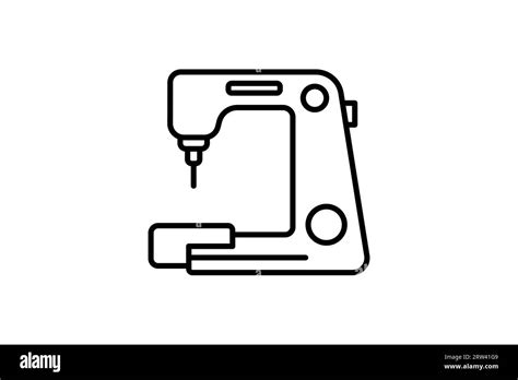 Sewing Machine Icon Icon Related To Textiles And Sewing Line Icon Style Simple Vector Design