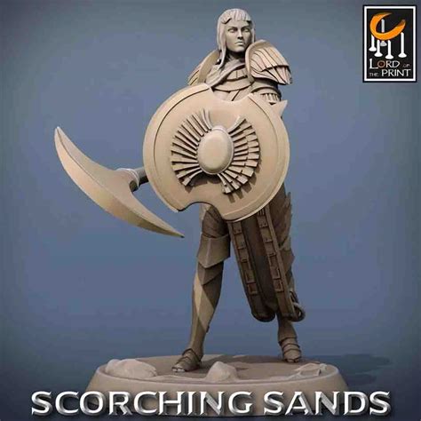 Lord Of The Print Scorching Sands Egyptian Soldier Axe Walk