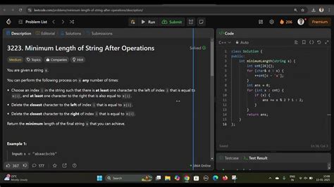 Minimum Length Of String After Operations Leetcode Potd 13 01 2025 Decodemaster01 Youtube