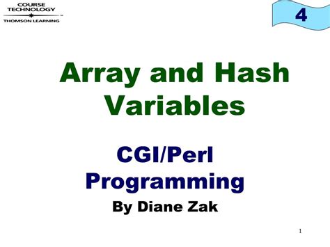 4 1 Array And Hash Variables Cgiperl Programming By Diane Zak Ppt Download