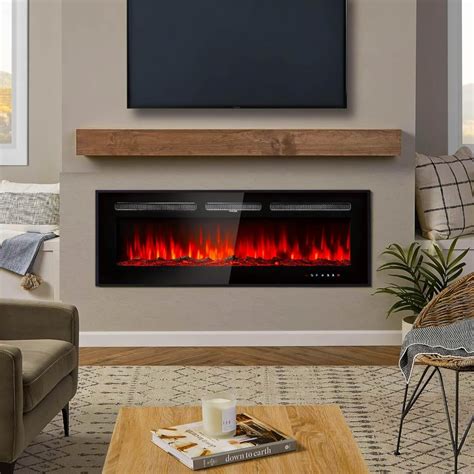 50 Inch Recessed Wall Mounted Electric Fireplace 750w1500w Remout