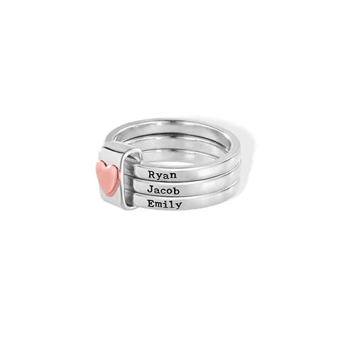 Engraved Stacking Mothers Ring Be Monogrammed