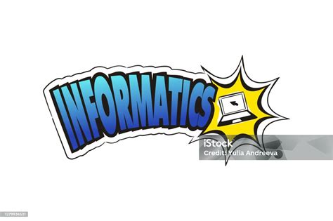 Logo Untuk Subjek Sekolah Informatika Dalam Gaya Seni Pop Ilustrasi