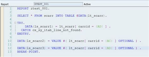 New Abap Read Table With Value Construct Sapcodes