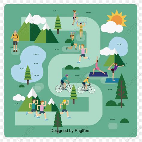 만화 납작한 옥외 운동디자인주형휴일 Png 일러스트 무료 다운로드 Lovepik