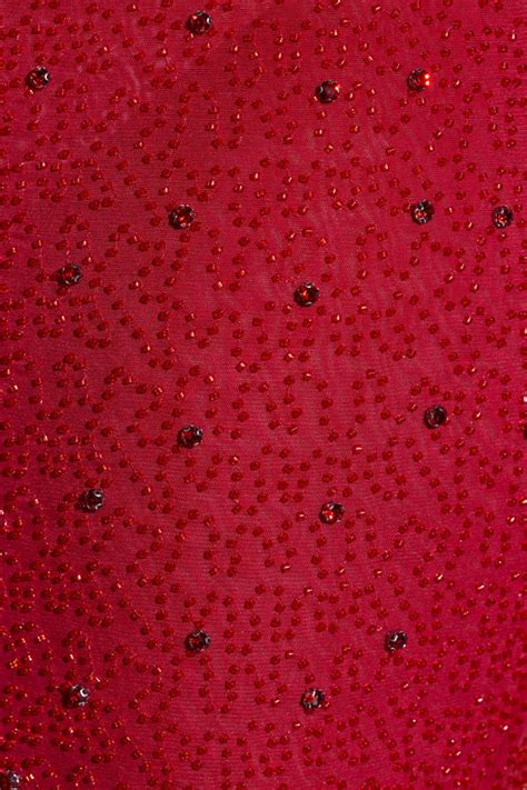 Colmar Embellished Plunge Neck Evening Gown In Red Oh Polly